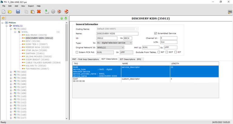 SI/PSI & EPG Generator - Media Vision Infotech